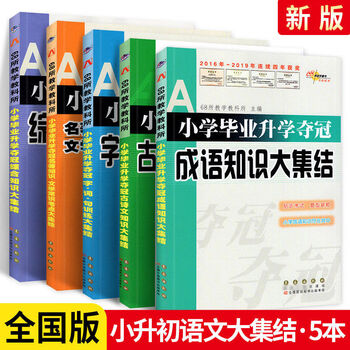 小学毕业升学夺冠古诗文成语知识字词句名著文学综合知识大集结书 大集结 5本套装