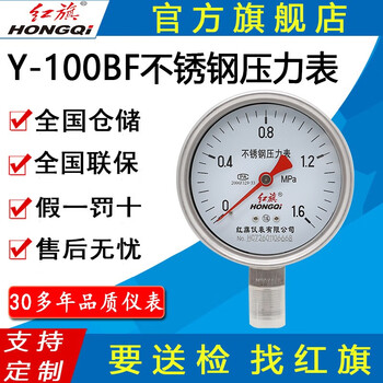 红旗牌仪表Y-100BF/YBF100径向全不锈钢压力表耐高温耐酸碱防腐蚀 0~0.6MPa【图片 价格 品牌 报价】-京东