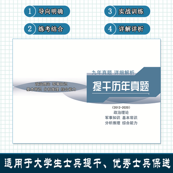 本科大学生士兵提干士兵保送提干复习资料历年真题2012-2020年