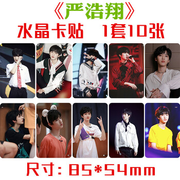 时代少年团水晶卡贴刘耀文张真源丁程鑫宋亚轩马嘉祺周边不干胶 严浩翔水晶卡贴(10张)