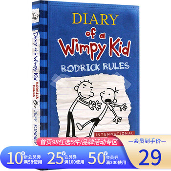 小屁孩日记#2 Diary of a Wimpy Kid Rodrick Rules小鬼日记 英文原版小说 儿童章节桥梁书 幽默漫画故事书7-12岁 Jeff Kinney