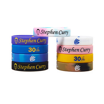 【球星推荐】新款库里手环新logo勇士队球星curry30号篮球签名硅胶夜光手链NBA 九色一套装(划算推荐)赠送库里明信片 大号20cm(建议110斤以上)