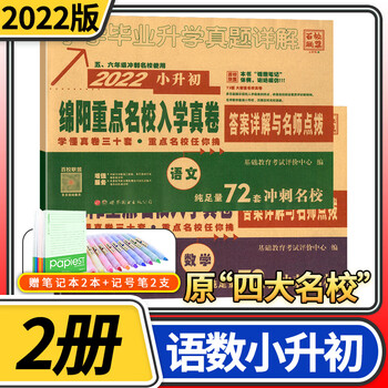 2022版绵阳重点名校入学真卷语文数学四川小升初小学毕业升学真题详解五六年级冲刺四大名校招生分班试卷
