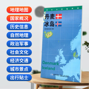 丹麦 冰岛地图84x60cm防水折叠版 星球分国系列