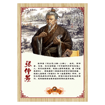 中医文化宣传画海报古代中华十大名医名师相肖像头像画像挂图墙贴画覆膜贴纸WSA WSA59-02 张仲景 60*40厘米 覆膜防水PP贴纸