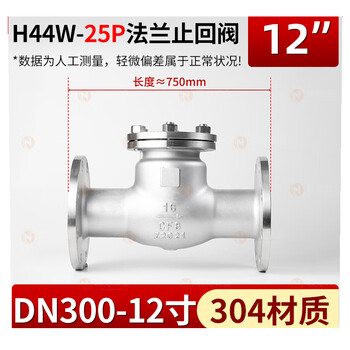 【FVTH44W】FVT不锈钢法兰止回阀H44W耐压旋启式卧式单向阀 304-DN300*耐压25P 【行情 报价 价格 评测】-京东