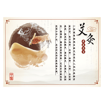 中医文化宣传画挂图海报针灸推拿足疗展板宣传栏横版墙贴画覆膜防水贴纸WSA75 WSA75-01 艾灸宣传画 70*50厘米 覆膜防水PP贴纸