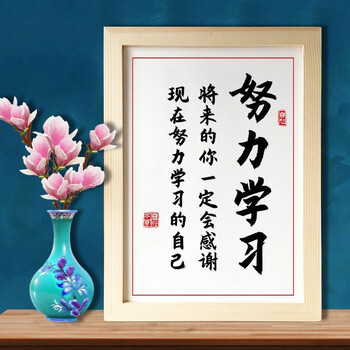 写给儿子的话 激励孩子独立上进女儿励志书画书房摆台挂墙画框学生座右铭实木相框UTK UTK16 将来的你一定会感谢现在努力学习的自己 A3(挂墙专用)
