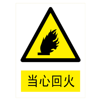 定制安全标识牌警示警告标示贴纸提示牌标志牌小心当心标示牌TBP TBP73  当心回火 60*40厘米 覆膜防水PP贴纸
