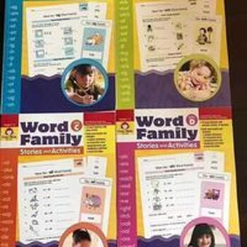 4册 Word Family Stories and Activities 美国加州练习册 ABCD 4册 Word Family Stories an