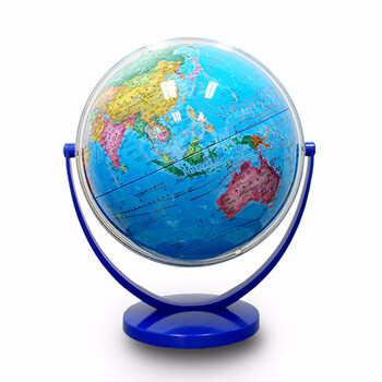 YTS 星球地图 军事地理地球仪系列 14cm中文政区海洋蓝版地球仪 万向