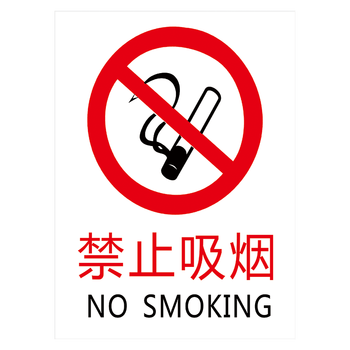 消防安全标志标识牌禁止吸烟NOSMOKING中英文禁烟标示贴提示牌TEP TEP70 禁止吸烟标识 40*30厘米 覆膜防水PP贴纸