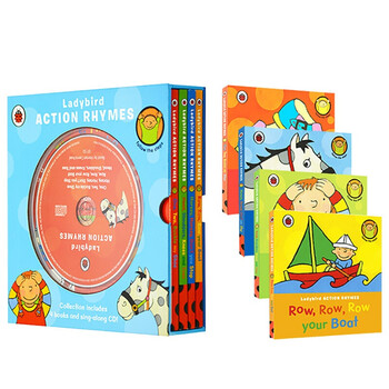 Ladybird 英文原版童书绘本 小瓢虫 Action Rhymes 纸板书4册 附CD盒装 韵文童谣 进口原版绘本