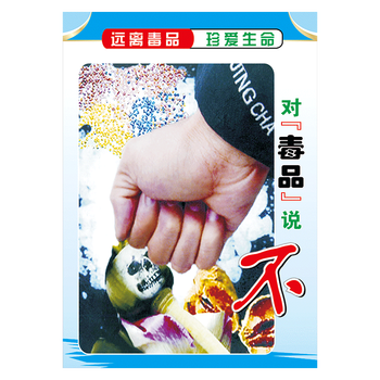 禁毒展板宣传栏远离毒品珍爱生命宣传画挂图海报标语墙贴画覆膜贴纸OGH12 OGH12-01 对毒品说不 60*40厘米 覆膜防水PP贴纸