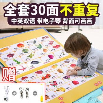 会说话的有声书幼儿早教书0-2-3-6岁宝宝学说话点读本原声触摸发声图书充电有声读物挂图绘本 一岁半二岁三岁婴幼儿启蒙识字学拼音数字认物水果蔬菜认知背唐诗三字经弟子规的玩具书挂图早教机