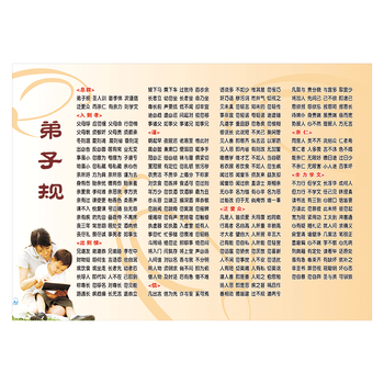 中华国学挂图弟子规海报中国传统文化展板宣传画墙贴画PP防水覆膜自粘贴纸SCH SCH127 弟子规 60x80cm  PP覆膜贴纸