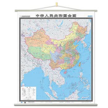新版 竖版中华共和国挂图 国家版图系列挂图  1.2米*1.4米 办公室家用高清 防水 覆膜 竖版中国地图