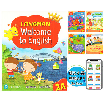 香港朗文Longman welcome to English Gold 2A 课本+4册练习册（综合/语法/听力/读写）小学教材