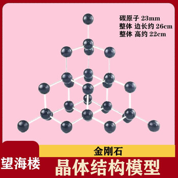 HJJT-20晶体结构模型20件套氟化钙硫化锌金红石氯化钠碳60金刚石二氧化硅氯化铯石墨简单立方体心 金刚石晶体结构模型