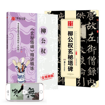 华夏万卷字帖 柳公权玄秘塔碑毛笔书法精讲精楷书练字帖成人初学者原碑帖法帖等级考试教程附视频(2本套)