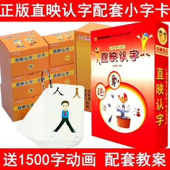 直映认字正版教材卡片有图识字1500字幼儿童早教启蒙认字卡0-3-6岁全脑记忆学龄前儿童象形识字拼音 相册-透明页放11*8.5cm卡160格/无卡