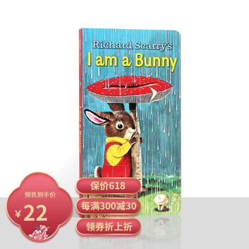 I AM A BUNNY我是一只兔子 英文原版绘本廖彩杏书单儿童宝宝英文启蒙早教纸板书 感受大自然四季的变化绘本0-3岁#