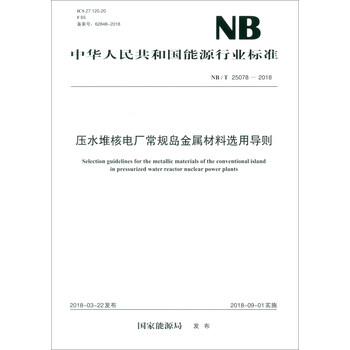 NB/T 25078—2018 压水堆核电厂常规岛金属材料选用导则
