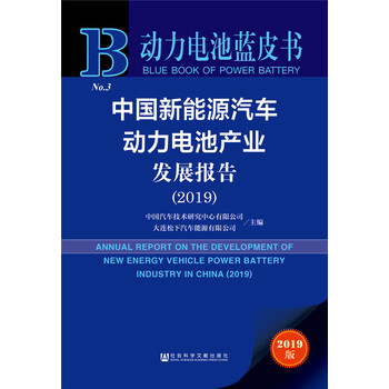动力电池蓝皮书：中国新能源汽车动力电池产业发展报告（2019）