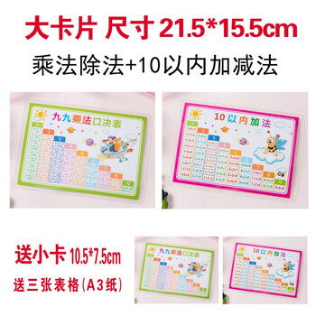 幼儿园数字分解尺抖音10以内加减法卡片儿童宝宝10数字分成20分解与组成算术益智教具纽奇数字分解尺学具神器 乘法除法表+10以内加法减法