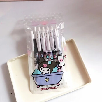 美乐蒂小白狗按动中性笔可爱创意0.5按压式可爱少女心刷题笔文具 小恶魔一套六支 0.5mm