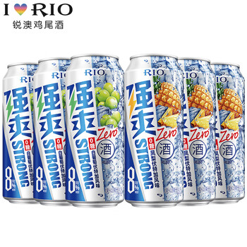 锐澳（RIO）预调鸡尾酒强爽8度零糖劲爽zero500ml罐装伏特加龙年可自选年货 白葡萄*3+凤梨*3(500mL6罐)0糖【图片 价格 品牌 报价】-京东