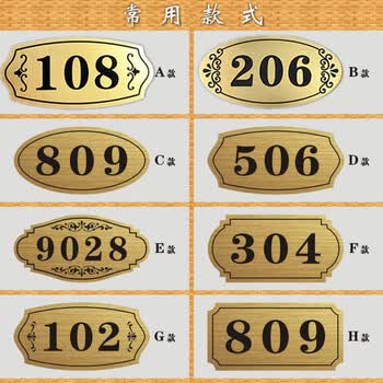 门牌号定制酒店宾馆房号牌标识公司办公科室牌数字号码牌包厢门牌. 10*5cm【较小】
