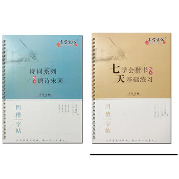 正楷凹槽练字帖初中高中大学生21天楷书速成硬笔练字神器手写 唐诗+基础(带10笔芯1笔杆)