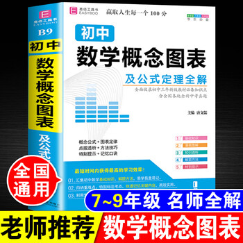 2021年新版初中数学概念图表及公式定理全解手册知识大全集锦初一初二初三上下册通用解题技巧重难点手册 初中道德与法治知识及要点考点全解