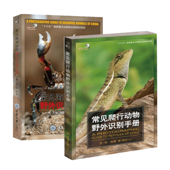 常见海滨动物野外识别手册+常见爬行动物野外识别手册 两册 科普读物书籍