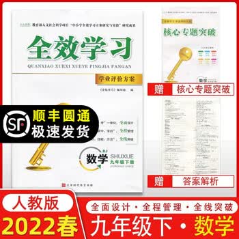 【送运费险】2022新版全效学习学业评价方案九年级上册下册数学物理化学语文人教版初三教材同步练习册学练考 全效学习 九年级下册 数学 人教版