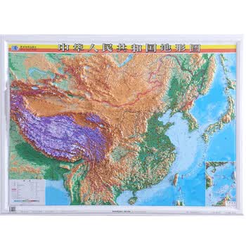 中国地形图大1.1米X0.8米  三维立体凹凸直观展示中国地貌地形  办公装饰学生学习