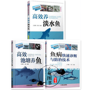 全新正版【双色印刷】高效养淡水鱼+池塘养鱼+鱼病快速诊断与防治技术 养殖资料书水库鱼场经验管