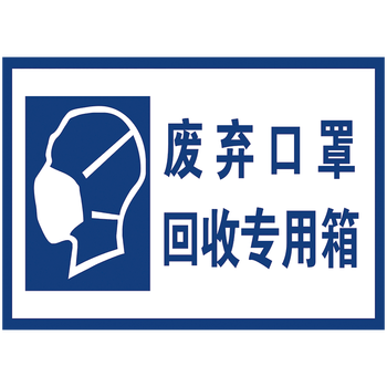 正确丢弃废弃口罩回收专用桶投放点集中处理点宣传画标识标志牌标示贴 WSE45-01 废弃口罩回收专用箱 PP覆膜贴纸 70*50厘米