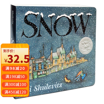 凯迪克银奖原版绘本 Snow 雪 卡板书 英文原版童书低幼送音频