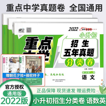【科目自选】2022版星空小升初分类卷小升初名校真题卷英语语文数学星空小学毕业升学重点中学招生分班试卷 语文+数学+英语