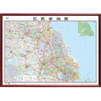 【定制边框】2022年新 中国分省地图 木框装裱挂图 1.1米*0.8米 江苏省地图