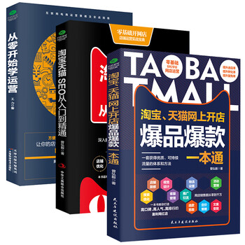 正版全3册网上开店一本通+SEO从入门到精通+从零开始学运营 网上开店学习运营与推广