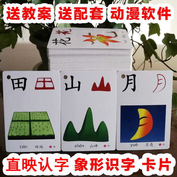 直映认字正版教材卡片有图全脑字卡幼儿童0-3-6岁早教启蒙认字卡大全套1-6册字卡+识字书+阅读书 [加厚]新蓝盒第3册288字6环