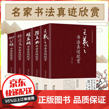 中国书法家真迹欣赏书籍5册 王羲之赵孟烦褚遂良柳公权颜真卿书法真迹欣赏全集书籍