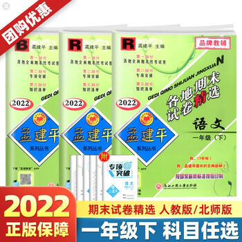 2022新版孟建平一年级上册下册试卷语文数学各地期末试卷精选 小学1年级同步训练单元检测练习题期末总复习 【下册】语文人教版