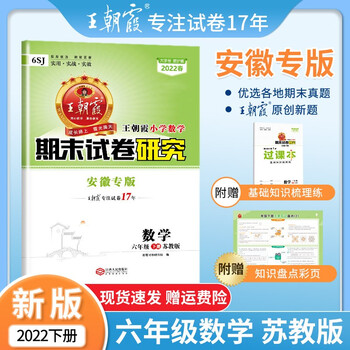 2022新版王朝霞六年级语文数学英语下册人教北师苏教安徽专版期末试卷研究小学期末真题试卷期末总复习 六年级数学（苏教版）