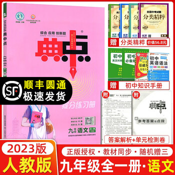【科目自选】2022新版荣德基典中点九年级下册语文数学英语物理化学同步训练综合应用创新题典点九年级下册练习册 典中点 九年级语文全一册 人教版