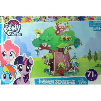 小马宝莉(金橡树图书馆71片3+)/卡通场景3D趣拼插