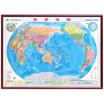 【定制边框】2022年新 中国分省地图 木框装裱挂图 1.1米*0.8米 世界地图